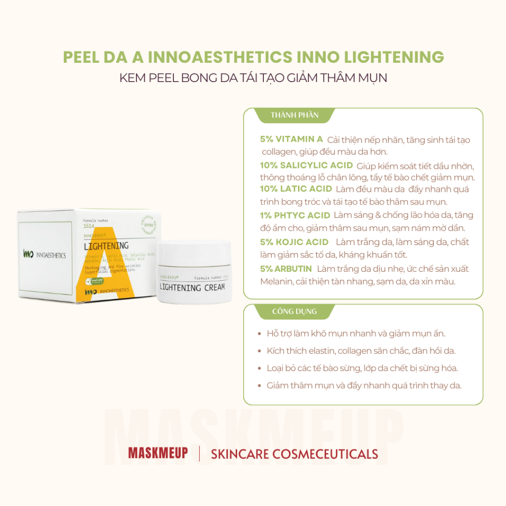 Peel A 5% Retinol Innoaesthetics Inno Exfo Lightening Cream trẻ hóa da ...