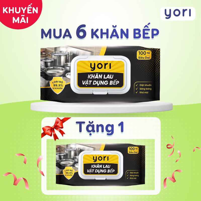 KHĂN ƯỚT LAU BẾP ĐA NĂNG YORI 100 TỜ (Siêu dai) | Shopee Việt Nam