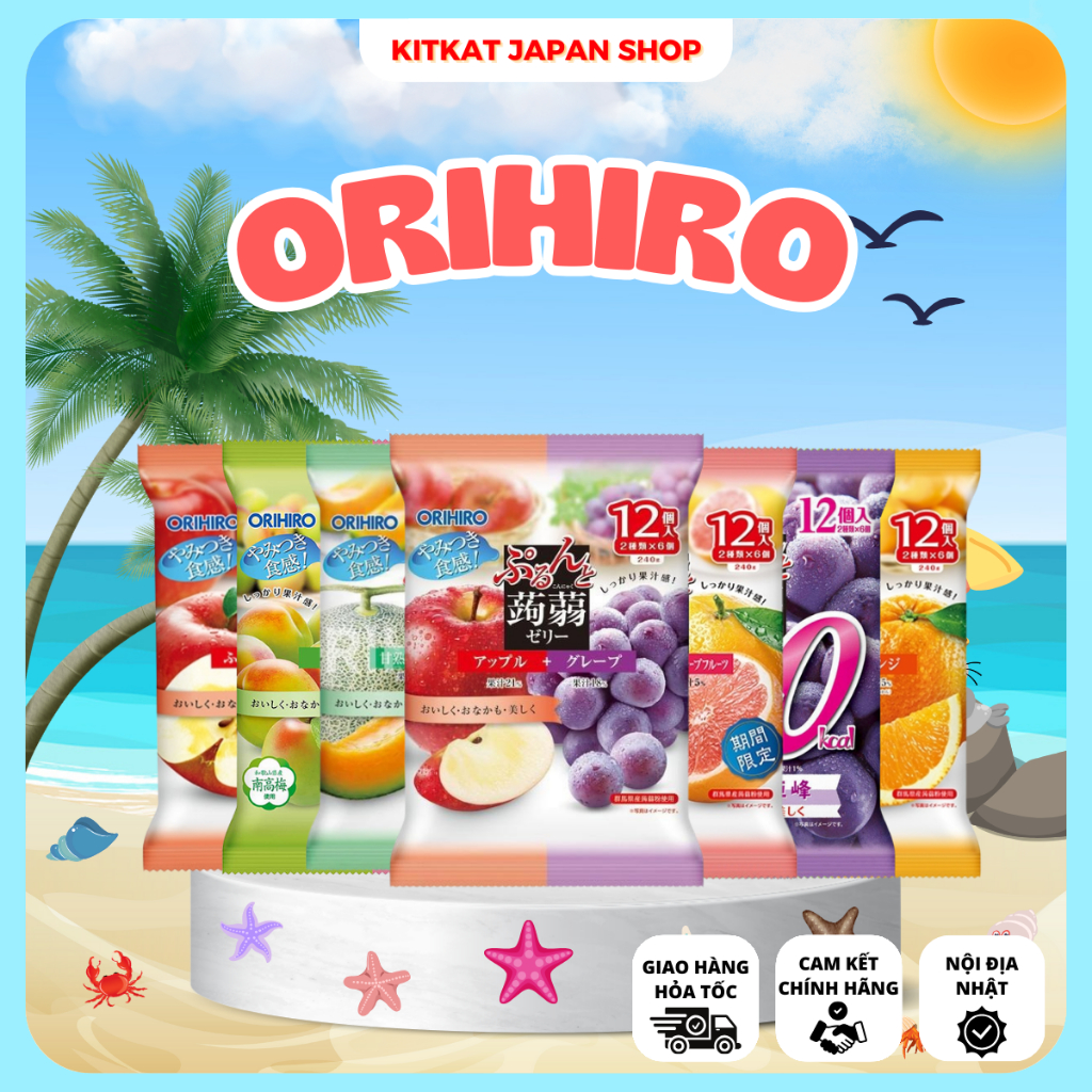 [HSD 8/2025] Thạch Hoa Quả Orihiro Trái Cây Nhật Bản 40g (20g*12 gói nhỏ) | Shopee Việt Nam