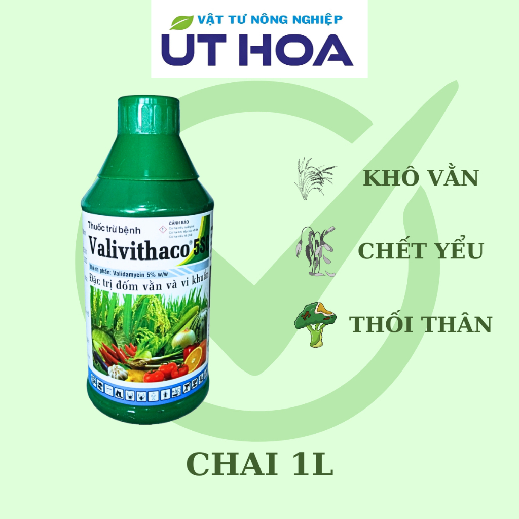 VALIVITHACO 5SC Validamycin 5% Chai 1 LÍT - Đặc trị đốm vằn và vi khu ...