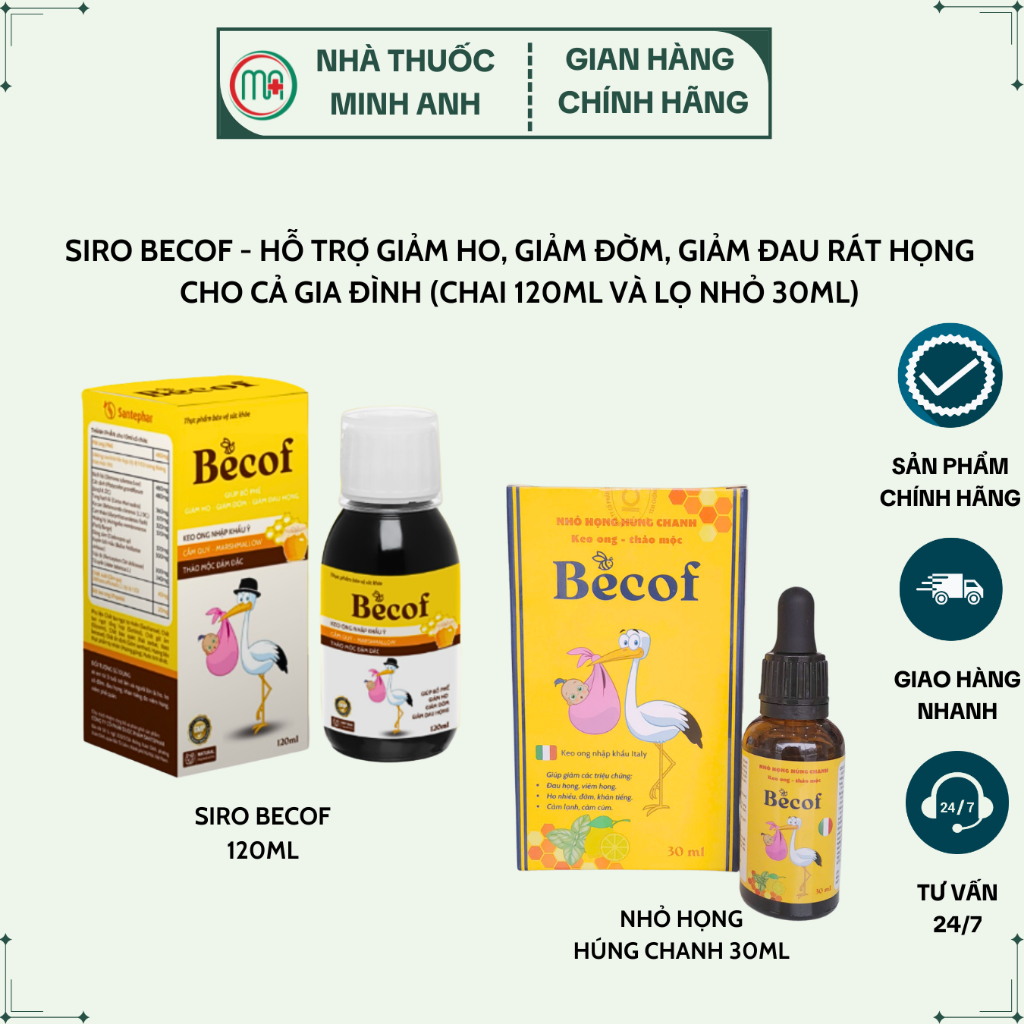 Siro Becof - Hỗ trợ Giảm ho, giảm đờm, giảm đau rát họng cho cả gia ...
