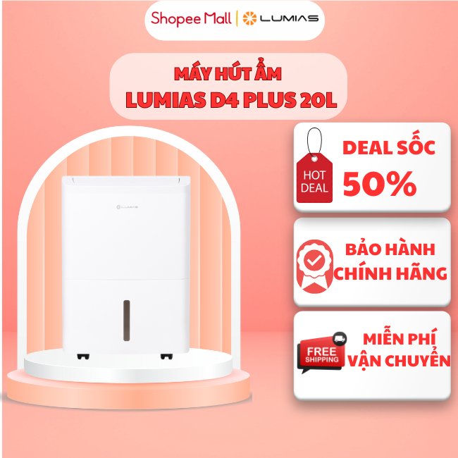 Máy hút ẩm Lumias NWT D4 Plus 20L - Công suất 325W - Diện tích 50m2 | Shopee Việt Nam