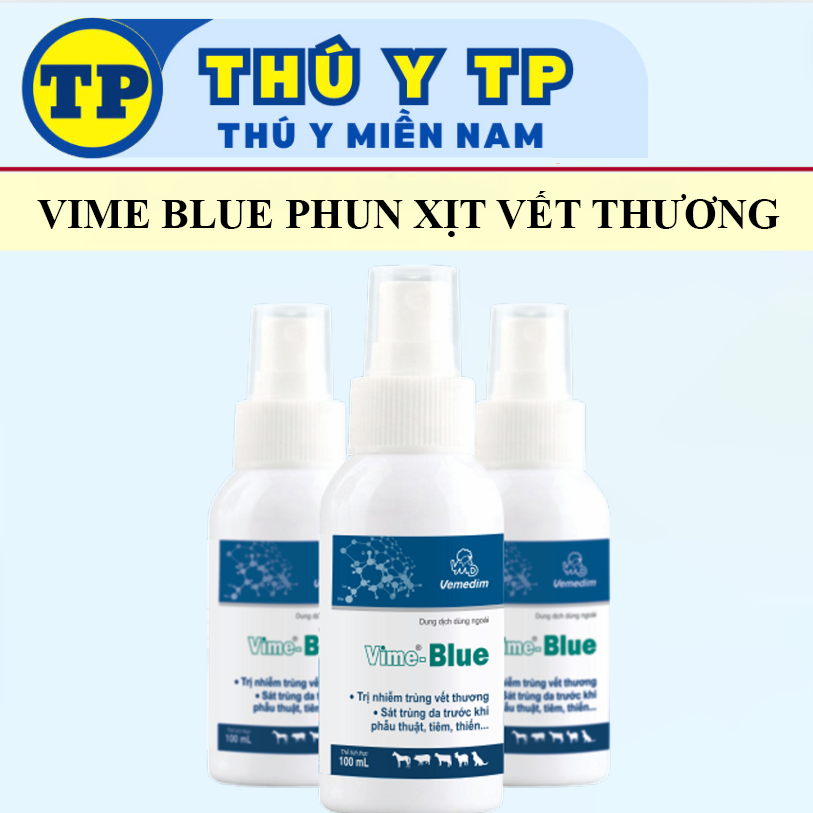 VIME BLUE 100ML phun xịt vết thương chó mèo, vật nuôi | Shopee Việt Nam