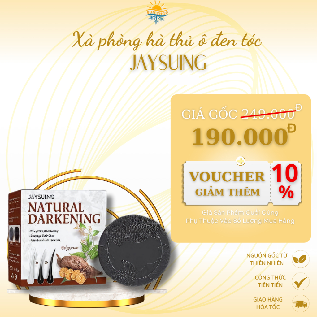 Xà Phòng Thảo Dược Phủ Bạc Nhân Sâm JAYSUING, Giúp Phủ Bạc Tóc, Kích Mọc Tóc,Giúp Tóc Đen Bóng ...