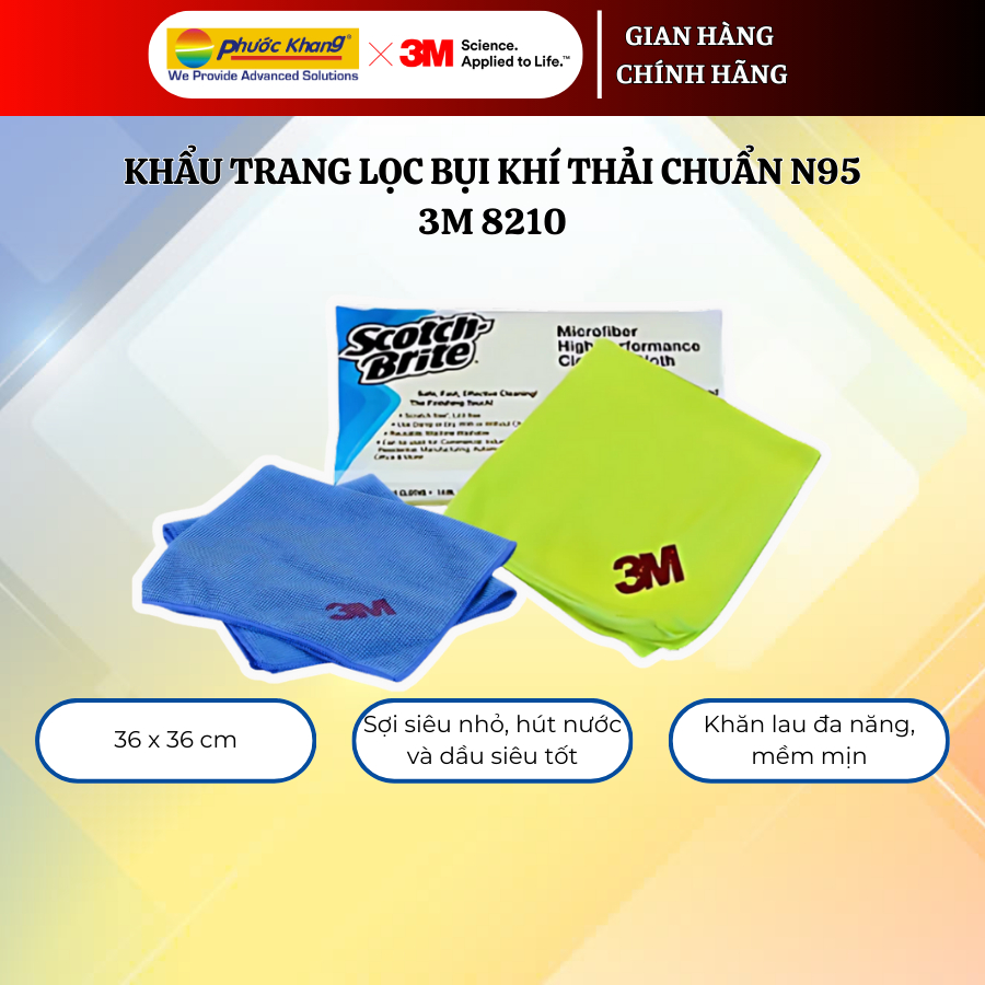 Khăn Lau Đa Năng Siêu Sạch Microfiber 3M Scotch Brite SQ21 36x36cm ...