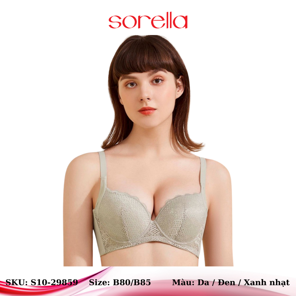 Áo lót nữ S10-29859 nhãn hiệu Sorella, cúp xéo, có gọng, có ren, nâng nhẹ | Shopee Việt Nam