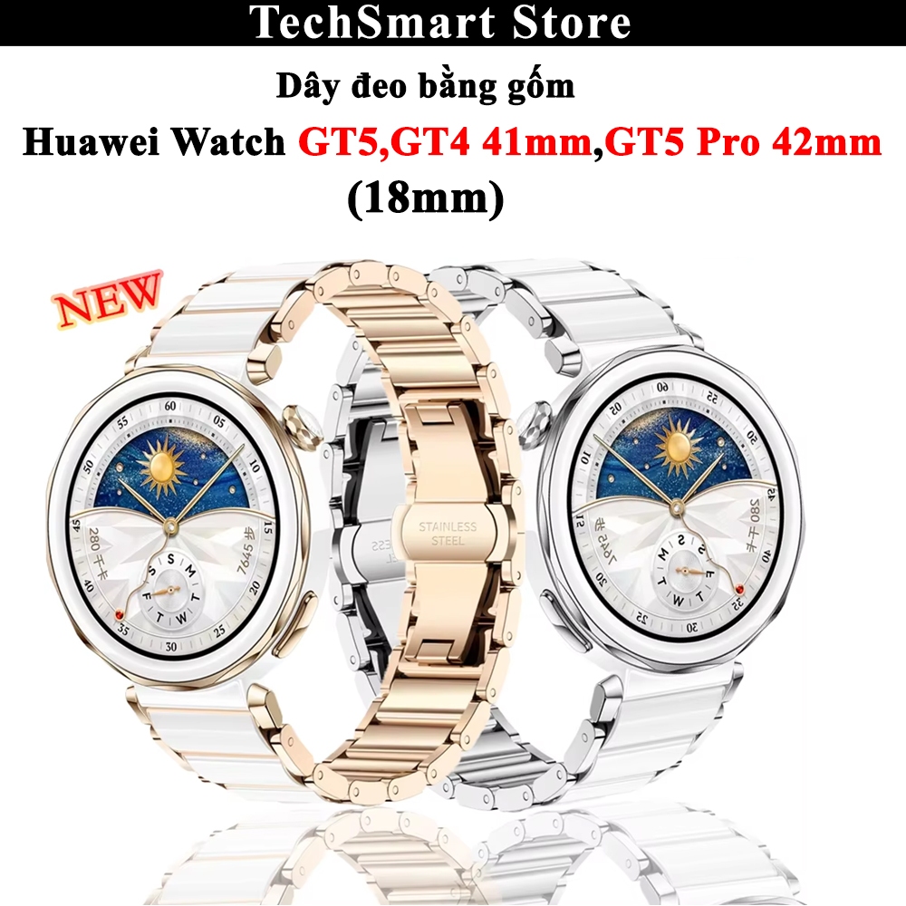 Dây đeo bằng gốm Ceramic khóa kim loại dành cho Huawei Watch GT4,GT5 ...