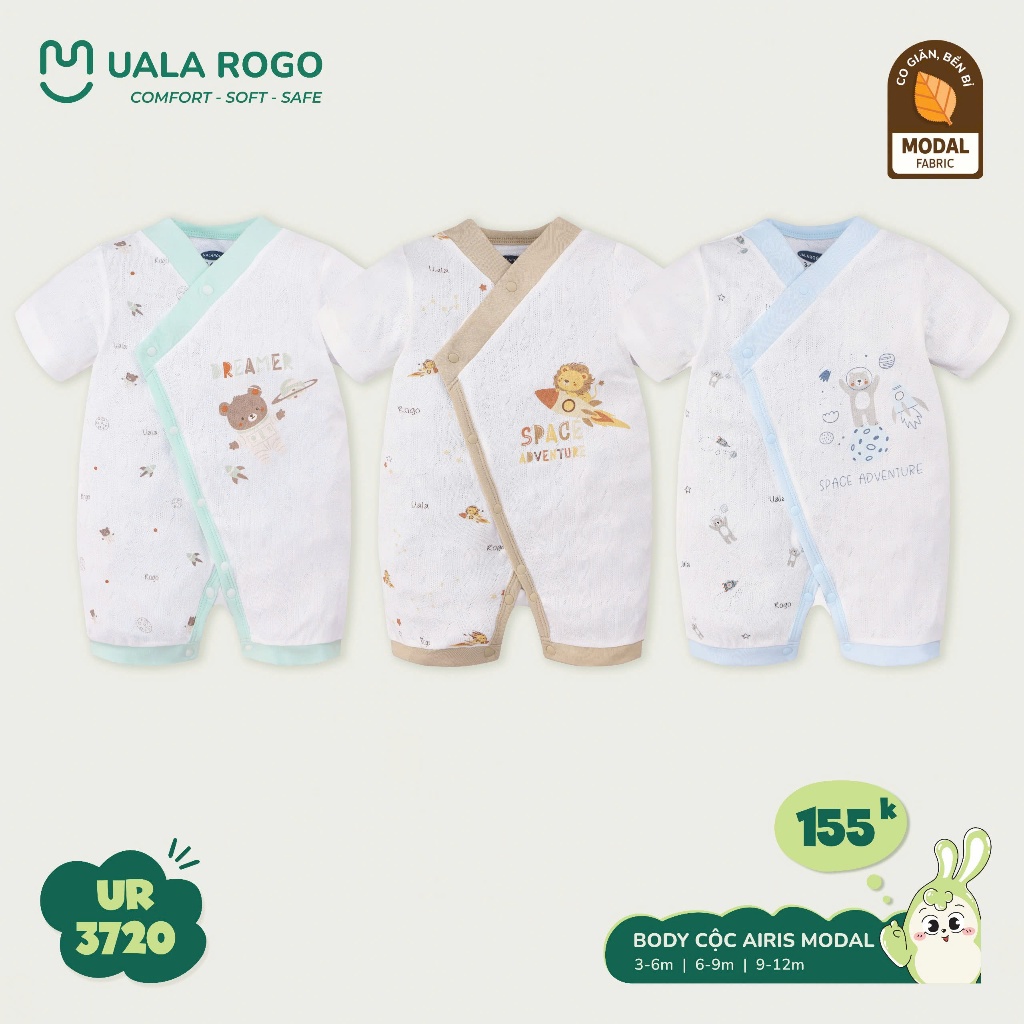 [CHÍNH HÃNG] Body cộc tay Airis khuy chéo họa tiết trẻ em Uala Rogo ...