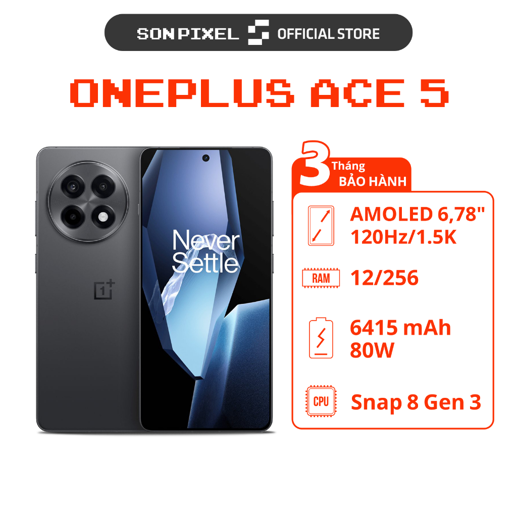 Điện thoại OnePlus Ace 5, Chip Snapdragon 8 Gen 3, Ram 12GB/256GB, Pin 6415 mAh. SonPixel ...
