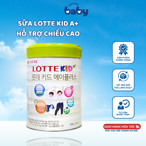 Sữa bò Lotte Kid A+ giúp phát triển chiều cao bổ sung canxi giúp ổn ...