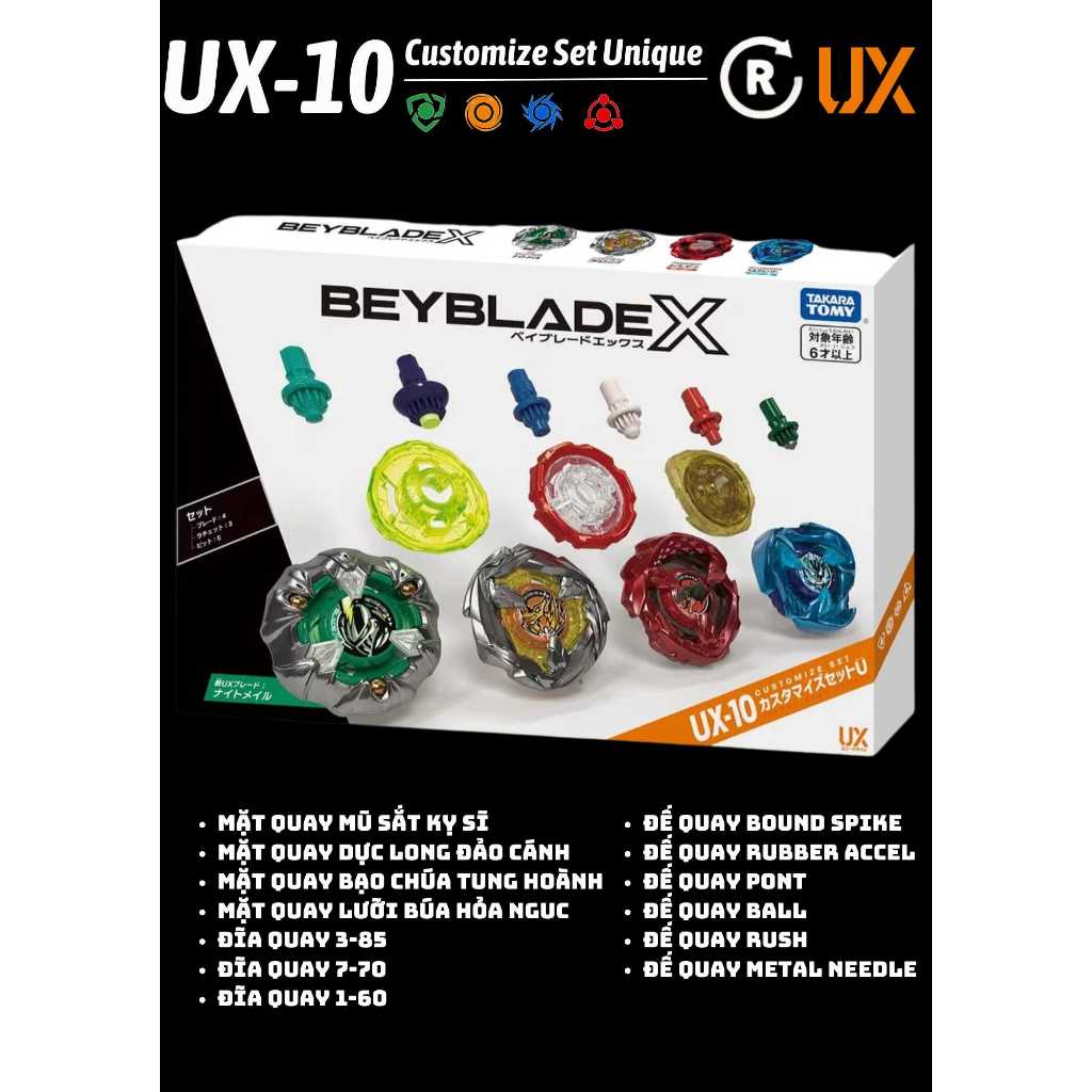 Đồ chơi Con quay UX-10 Customized Deck Set Dòng Thi Đấu. [Beyblade X ...