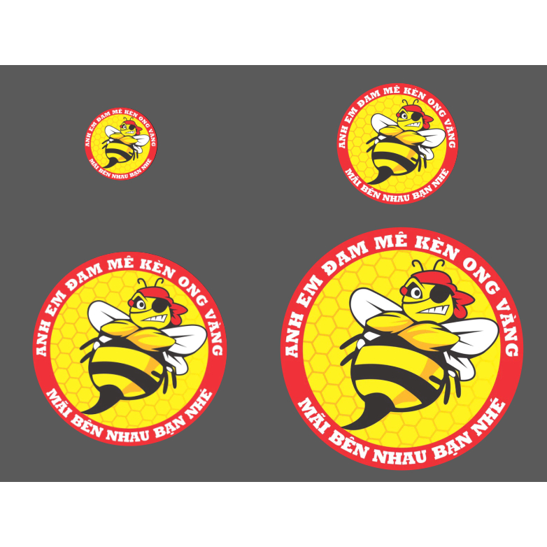 1 Sticker ong vàng , thiết kế độc đáo , đẹp mắt, decal 3 lớp cao cấp ...
