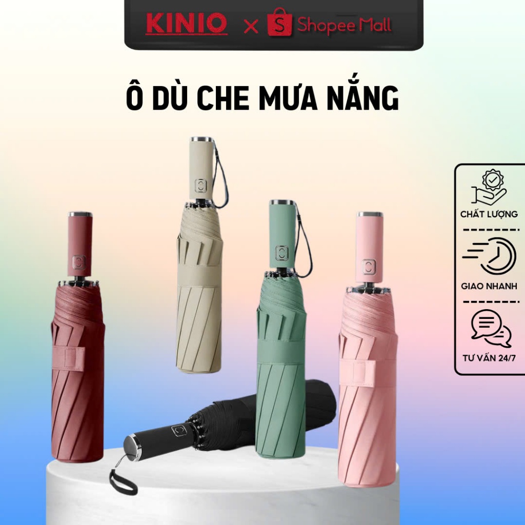 Ô dù che mưa KINIO 12 nan kép mở tự động, gấp nhỏ gọn cầm tay cỡ lớn ...