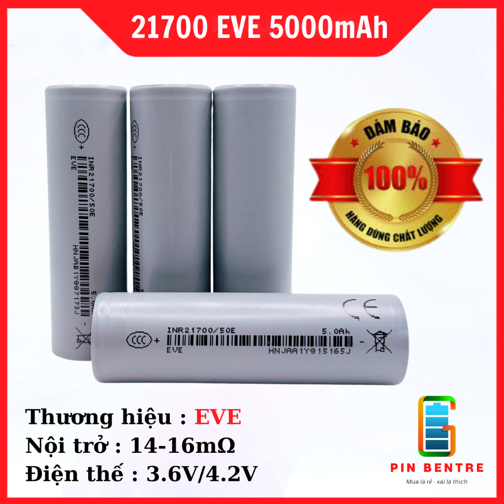 Cell Pin 21700 EVE 50E 5000mah xả 3C/15A hàng mới chính hãng loại 1 ...