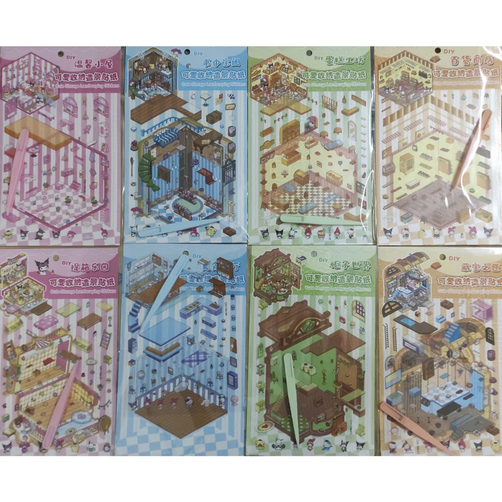 Hình Dán sticker 3D Nhân Vật Hoạt Hình Korumi , Medoly , Kitty , Pompom ...