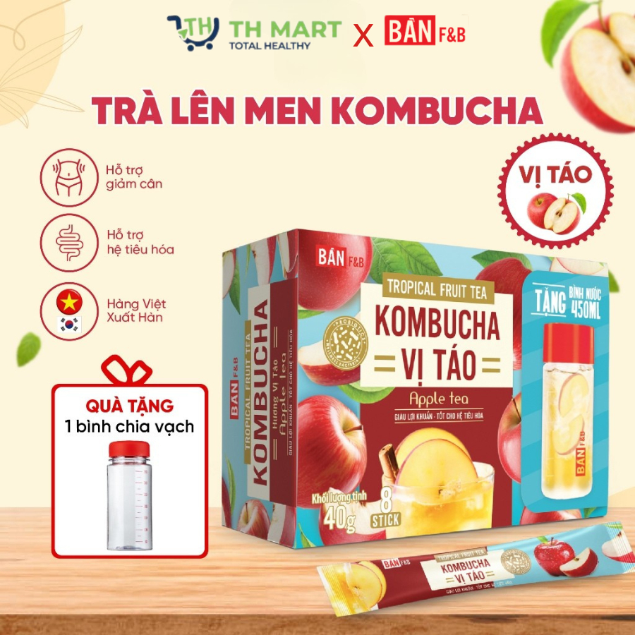[TẶNG BÌNH] Trà Kombucha Vị Táo Thanh Nhiệt Detox Hỗ Trợ Tiêu Hóa Hộp 320g 8 Gói | Shopee Việt Nam