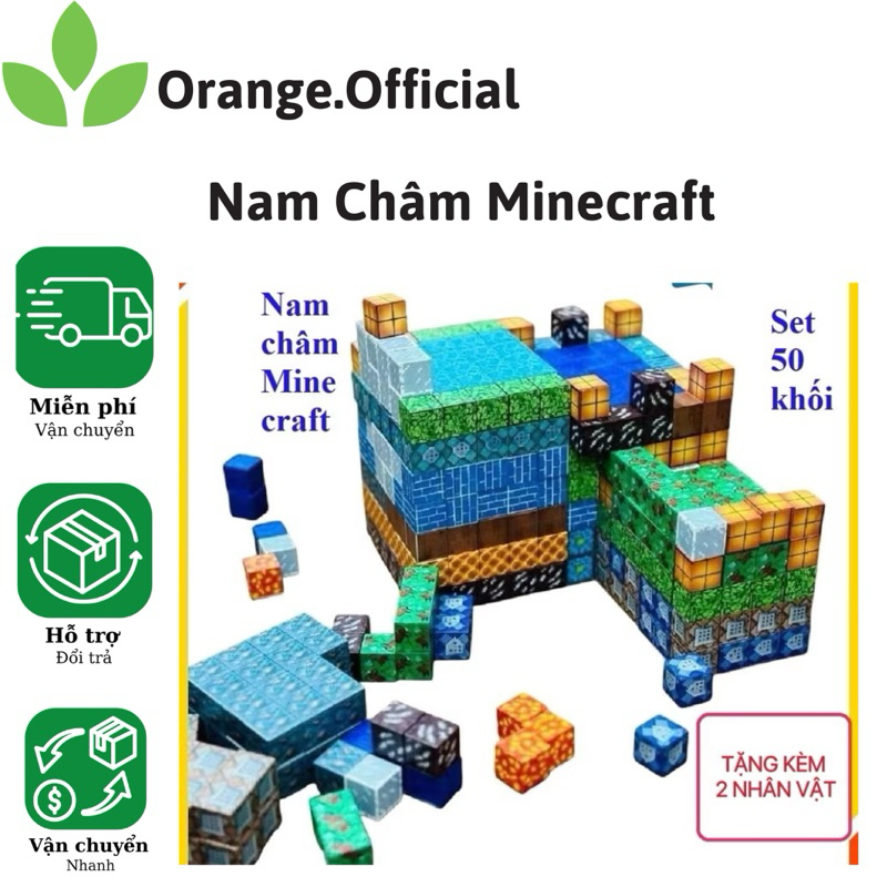 Minecraft Nam Châm Sét 50 khối, Đồ Chơi Lắp Ráp Có Từ Tính Mô Hình Cho ...