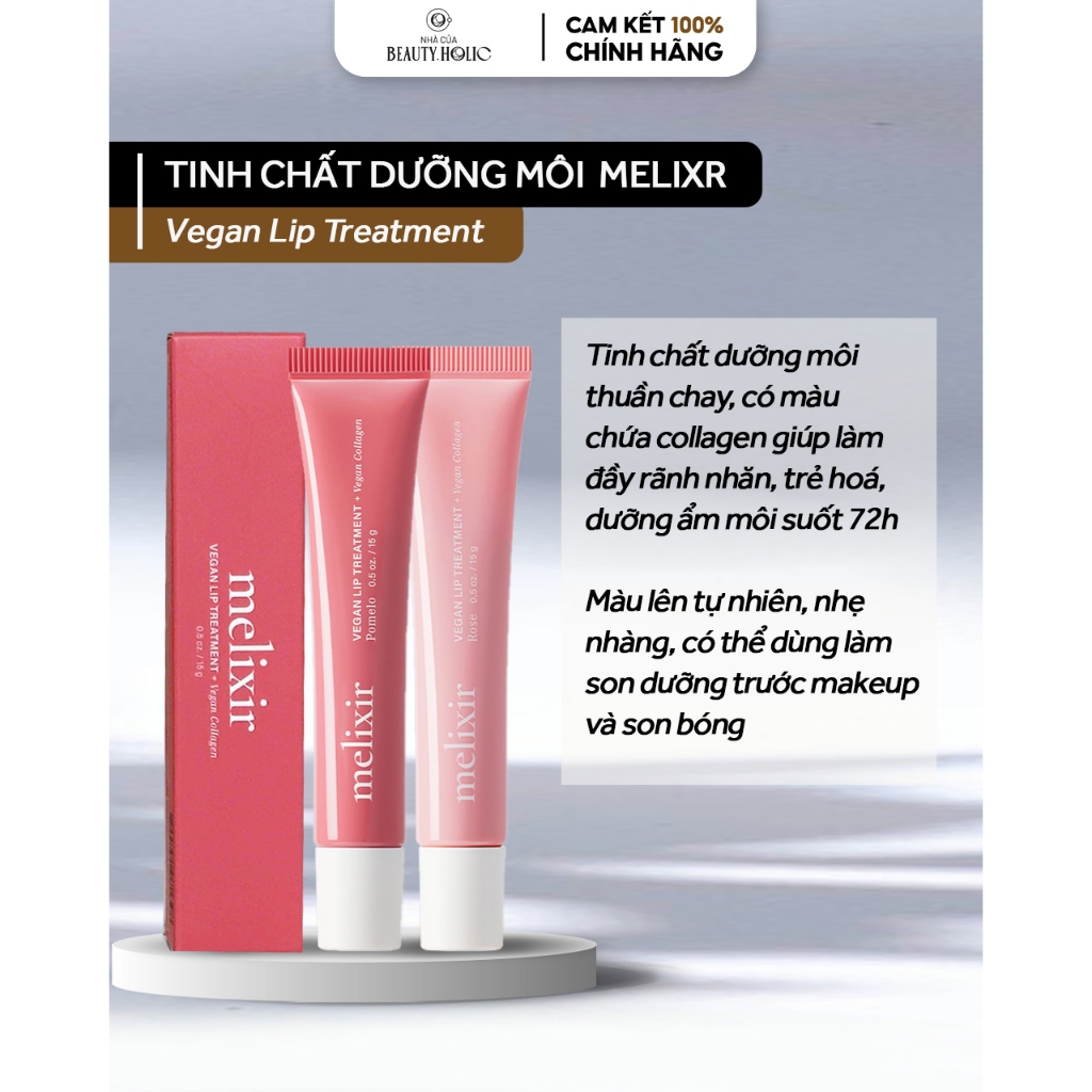Son dưỡng collagen thuần chay, có màu MELIXIR VEGAN LIP TREATMENT ...