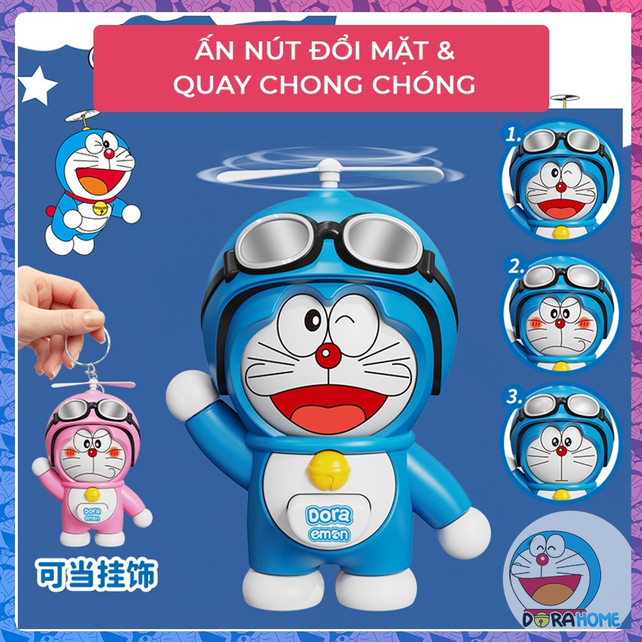 Móc khóa móc treo balo mô hình Doraemon Doremon 3 biểu cảm mặt cute dễ ...