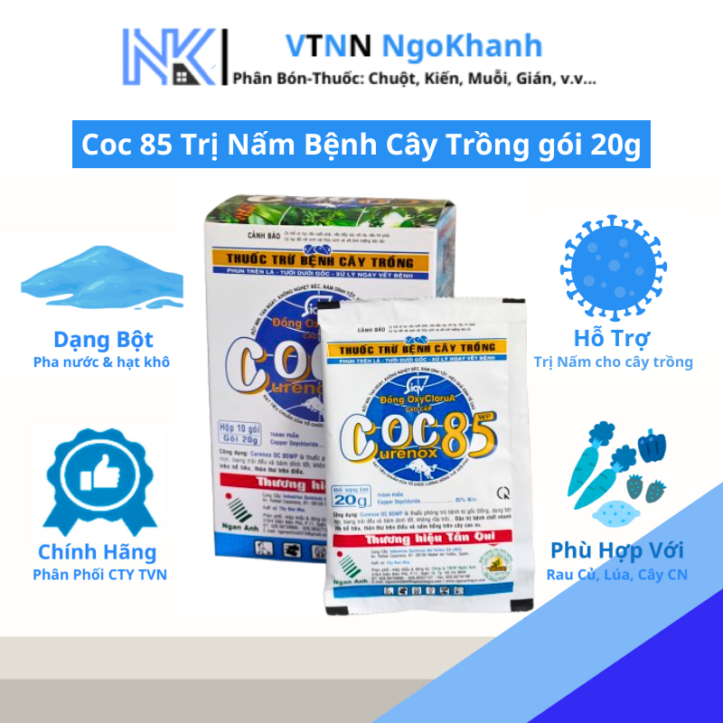 COC85 Thuốc trừ nấm bệnh trên cây kiểng, cây trồng gói 20g | Shopee ...