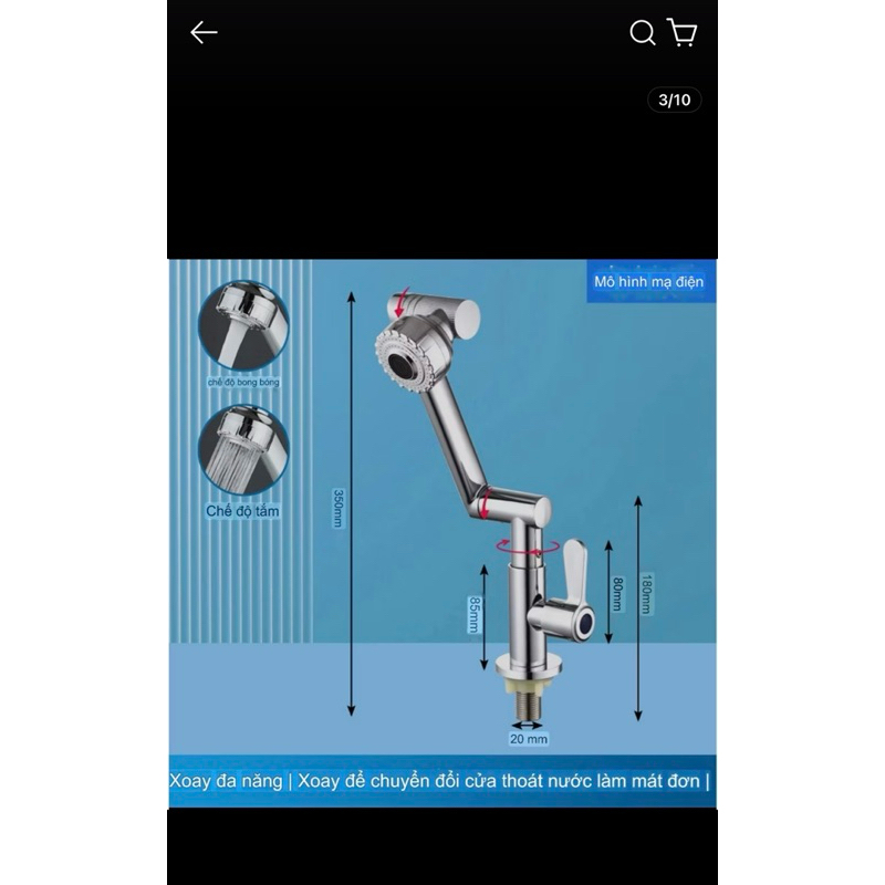 vòi labo inox LẠNH 304 xoay 720 độ | Shopee Việt Nam