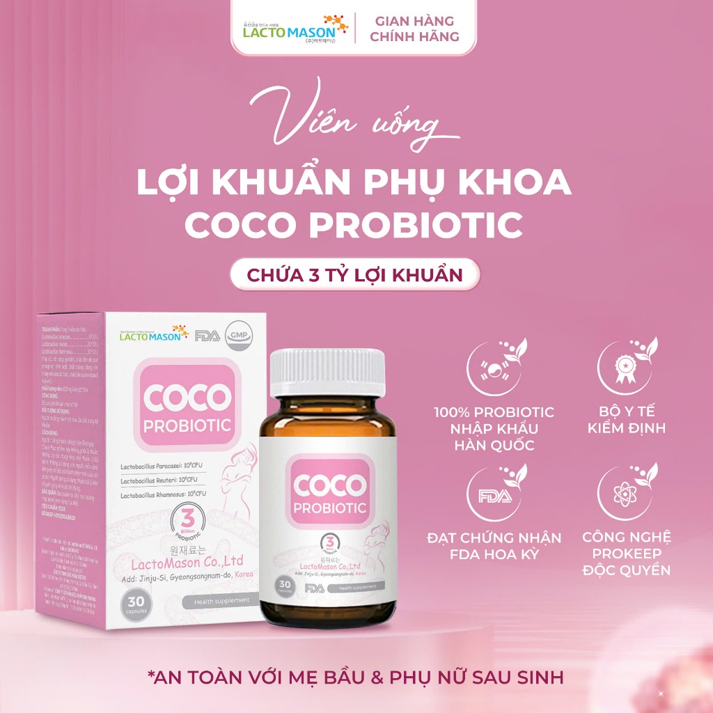 Viên Uống Phụ Khoa, Men Vi Sinh Vùng Kín Nữ COCO PROBIOTIC (30 viên ...