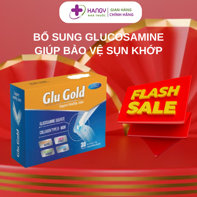 Viên uống glucosamine Glu Gold [CHÍNH HÃNG CHÂU ÂU] giúp bảo vệ sụn ...
