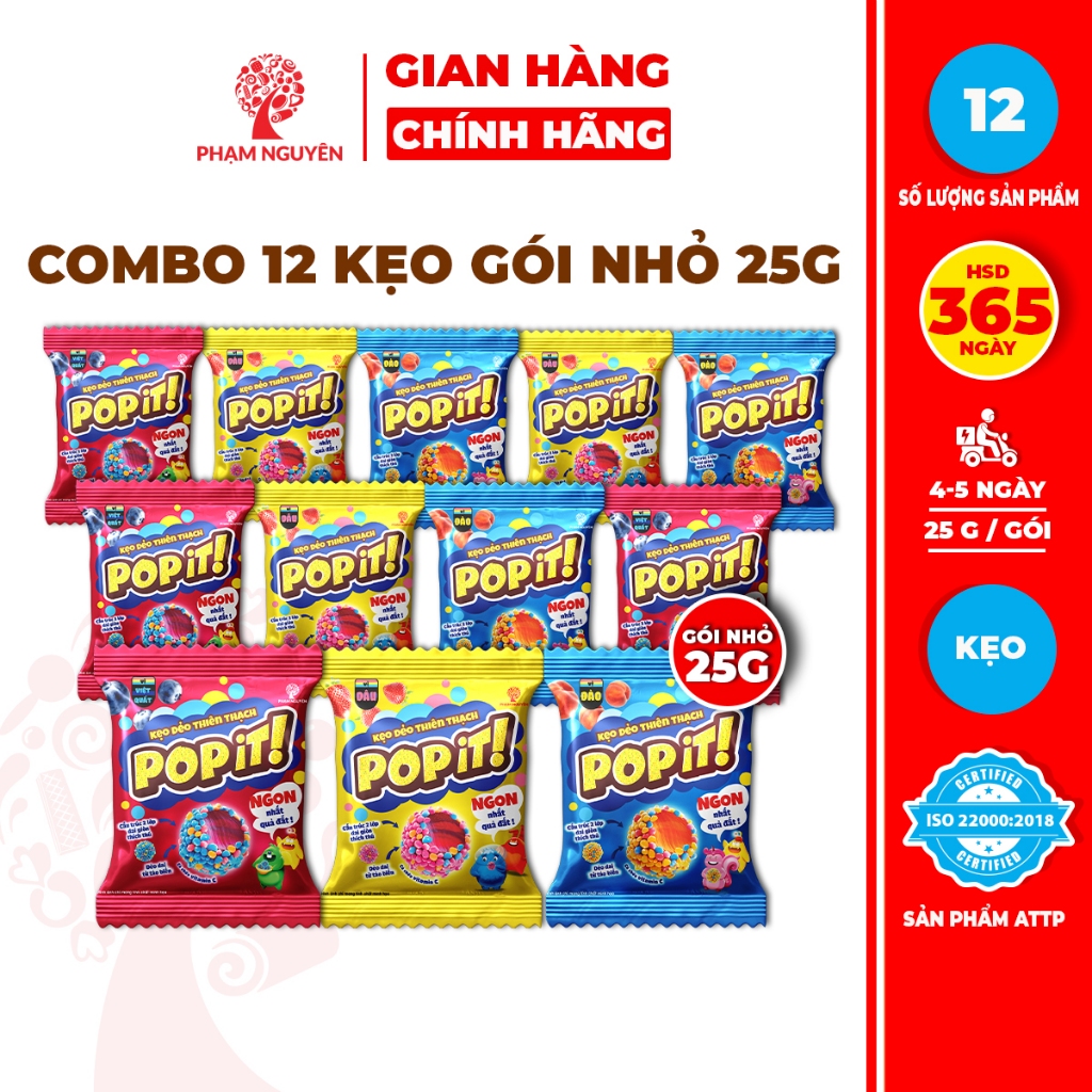 Combo 12 Gói Nhỏ Kẹo Dẻo Thiên Thạch Từ Nước Ép Trái Cây Thật Popit 25g ...