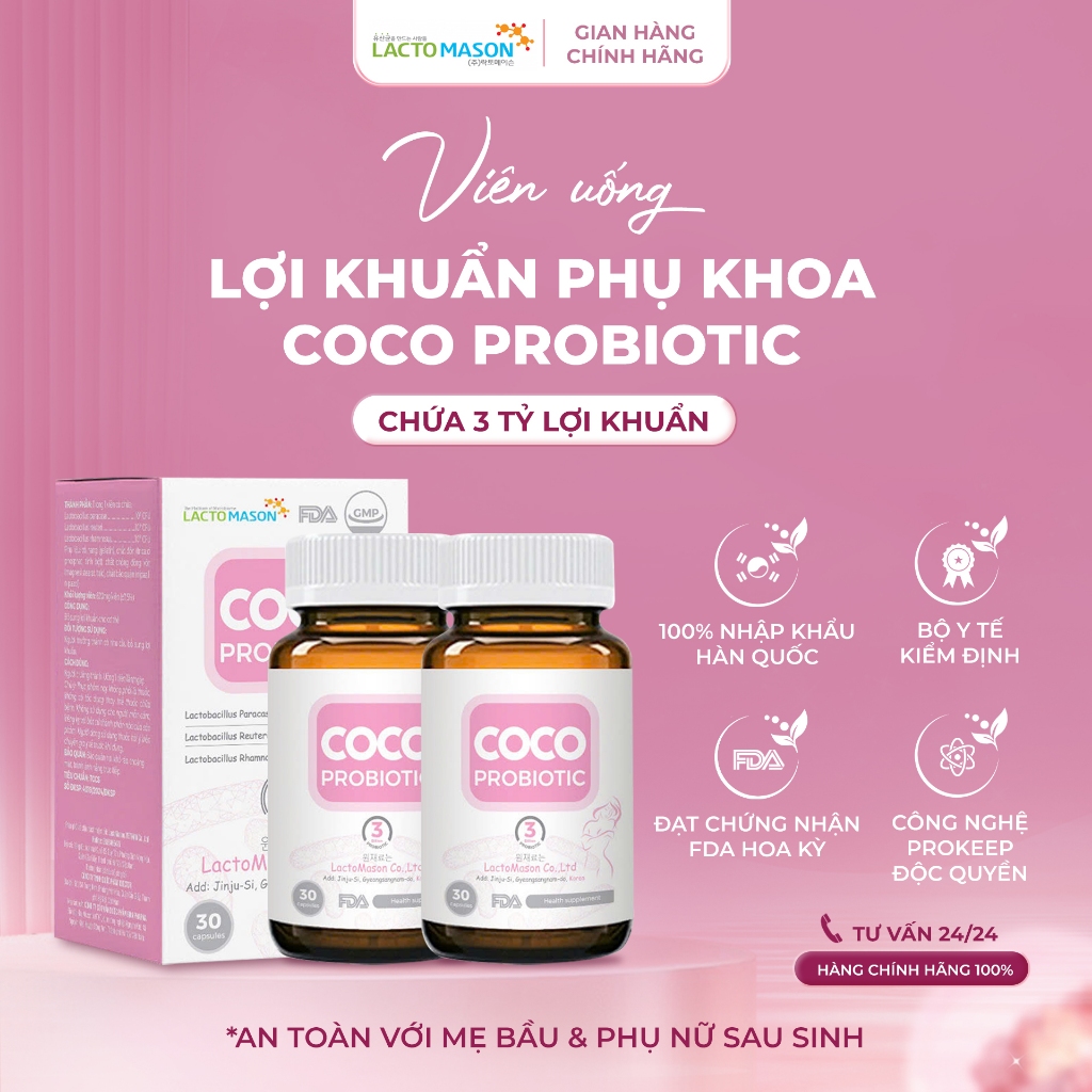 [Tặng nước hoa vùng kín] Combo 2 Viên Uống Phụ Khoa Nữ, Men Vi Sinh ...