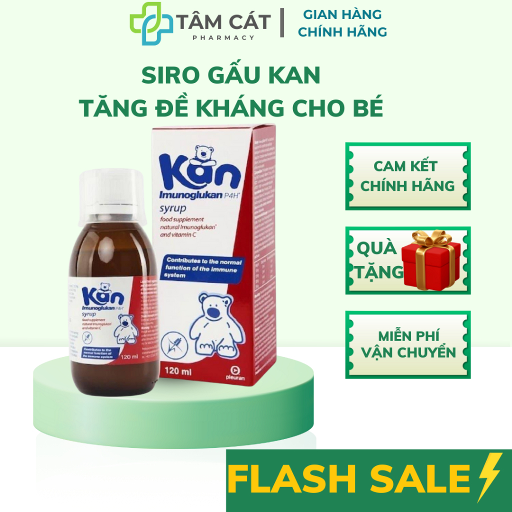 Siro Gấu Kan ImunoGlukan, Siro Kan hỗ trợ Tăng đề kháng hô hấp cho bé ...