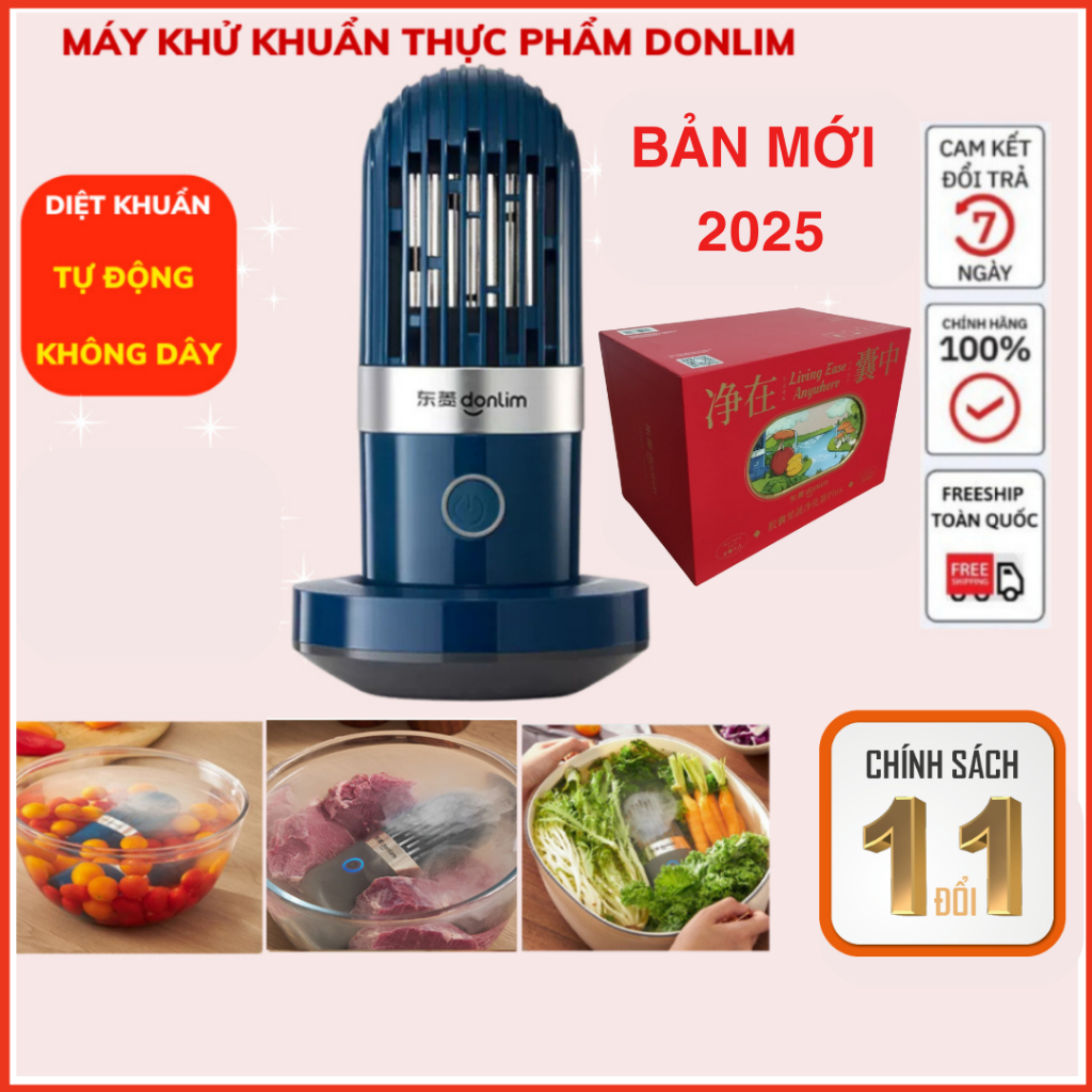 Máy khử khuẩn thực phẩm Donlim Plus, khử trùng rau quả thịt cá tự động ...