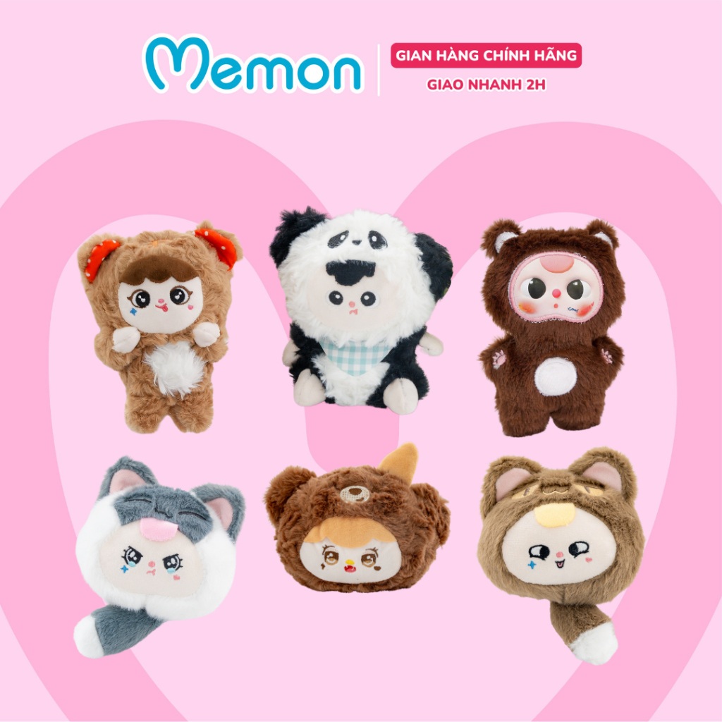Móc khoá gấu bông baby three V3 Memon gấu bông móc khoá baby three mèo thần tài zipper cao cấp ...