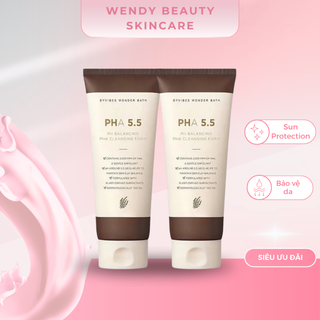 Sữa Rửa Mặt Byvibes Wonder Bath PHA 5.5 PH Balancing PHA Cleansing Foam dung tích - 130ml ...