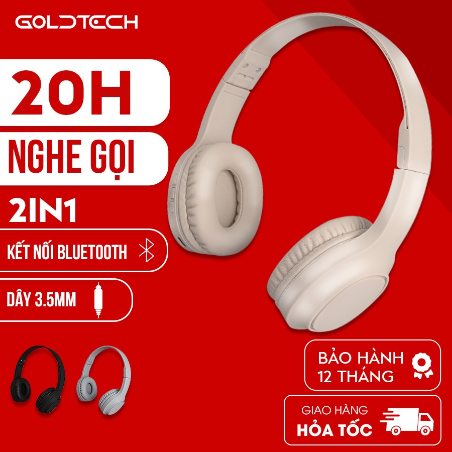 Tai nghe bluetooth chụp tai Hoco W46 pin 20 giờ, hỗ trợ nghe gọi, tăng giảm âm lượng, chuyển bài ...