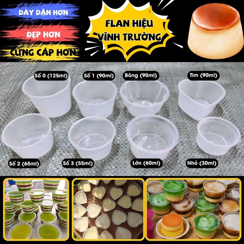50/25 Khuôn/hũ làm bánh flan/caramen kèm nắp Vĩnh Trường cao cấp chịu ...