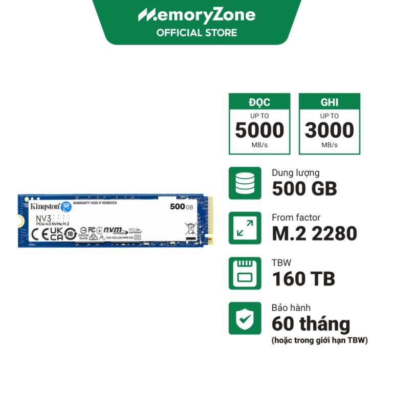 Ổ cứng SSD Kingston NV3 500GB - 1TB - 2TB - 4TB M.2 PCIe Gen4 x4 NVMe ...