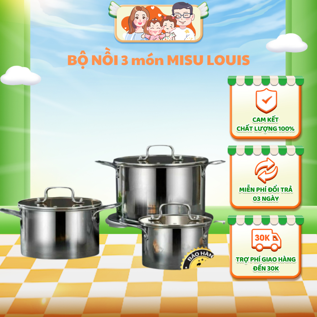 BỘ NỒI 3 món MISU LOUIS | Shopee Việt Nam