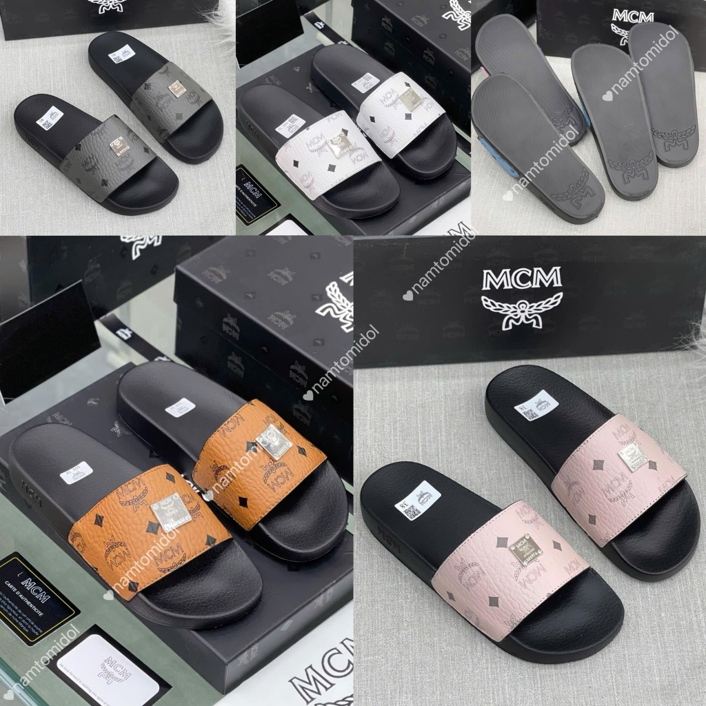 Dép M,C.M Nam Nữ Thời Trang Mẫu Mới 2024, Quai Da Gắn Khuy Thiết Kế ...