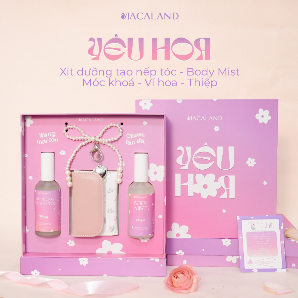 [BOX QUÀ TẶNG] Combo Xịt giữ nếp tóc và Body Mist xịt thơm body hương Violet MACALAND 100ml ...
