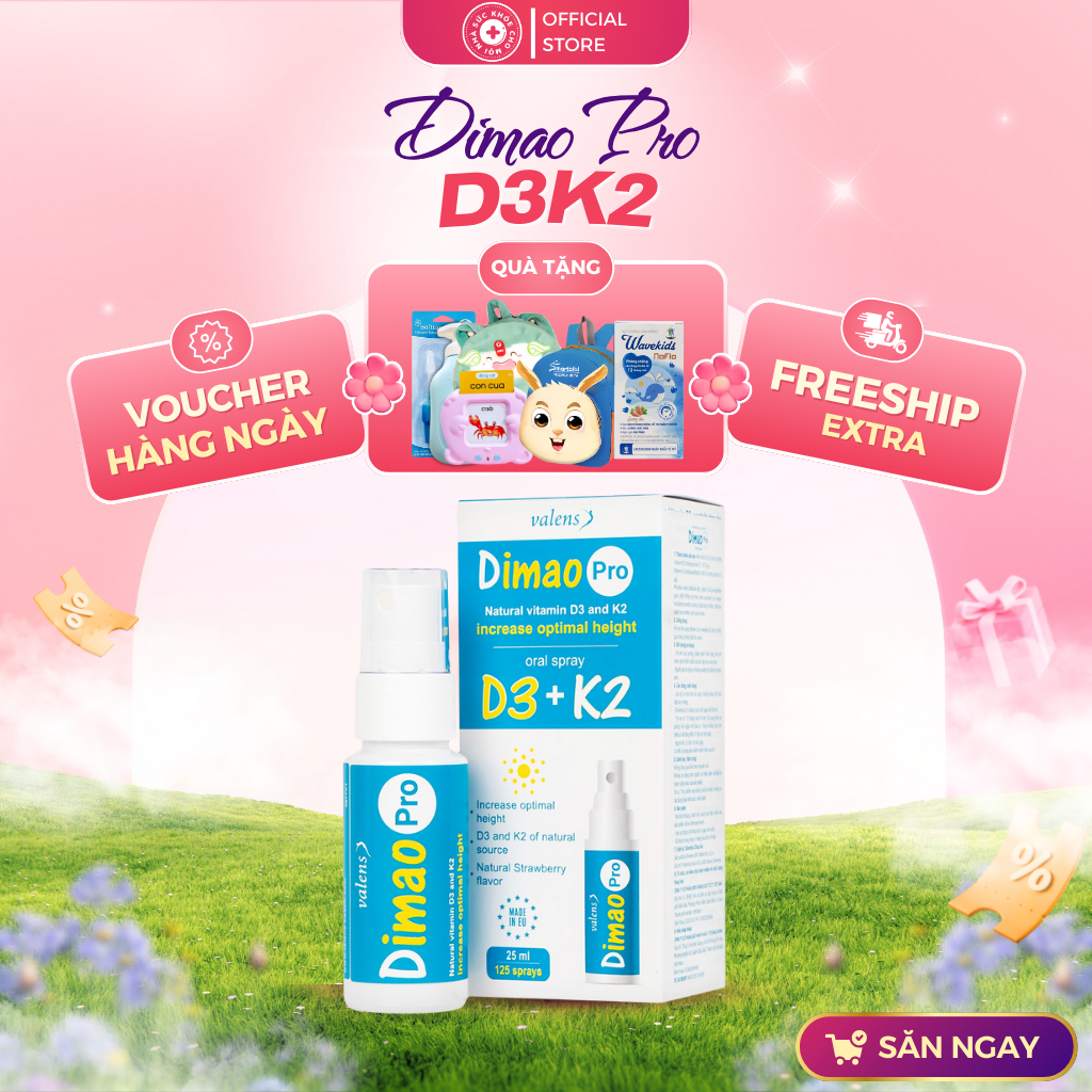 Dimao Pro Oral Spray Bổ Sung Vitamin D và Vitamin K2 Tăng Cường Hấp Thu ...