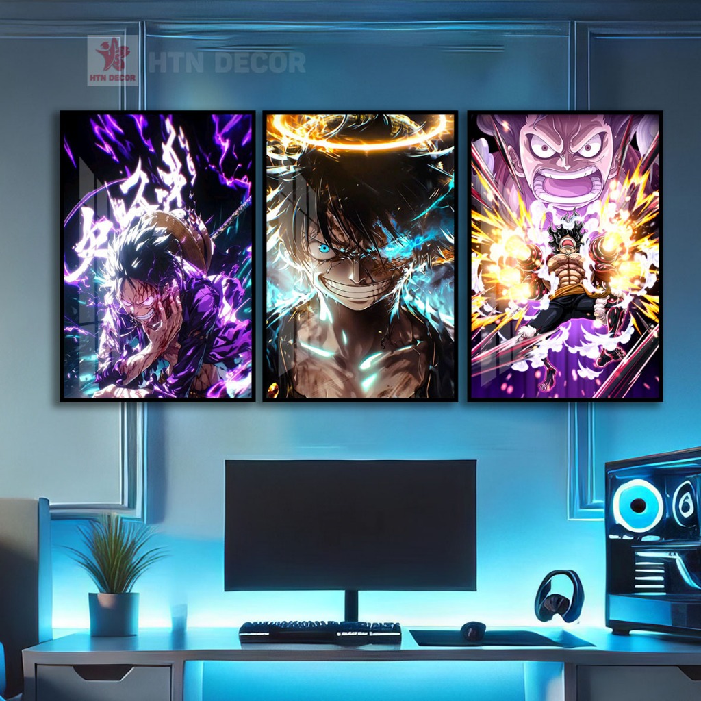 Set 3 Tranh Tráng Gương OnePiece Luffy hiệu ứng LED NOEN cực ảo (GIẢ ...