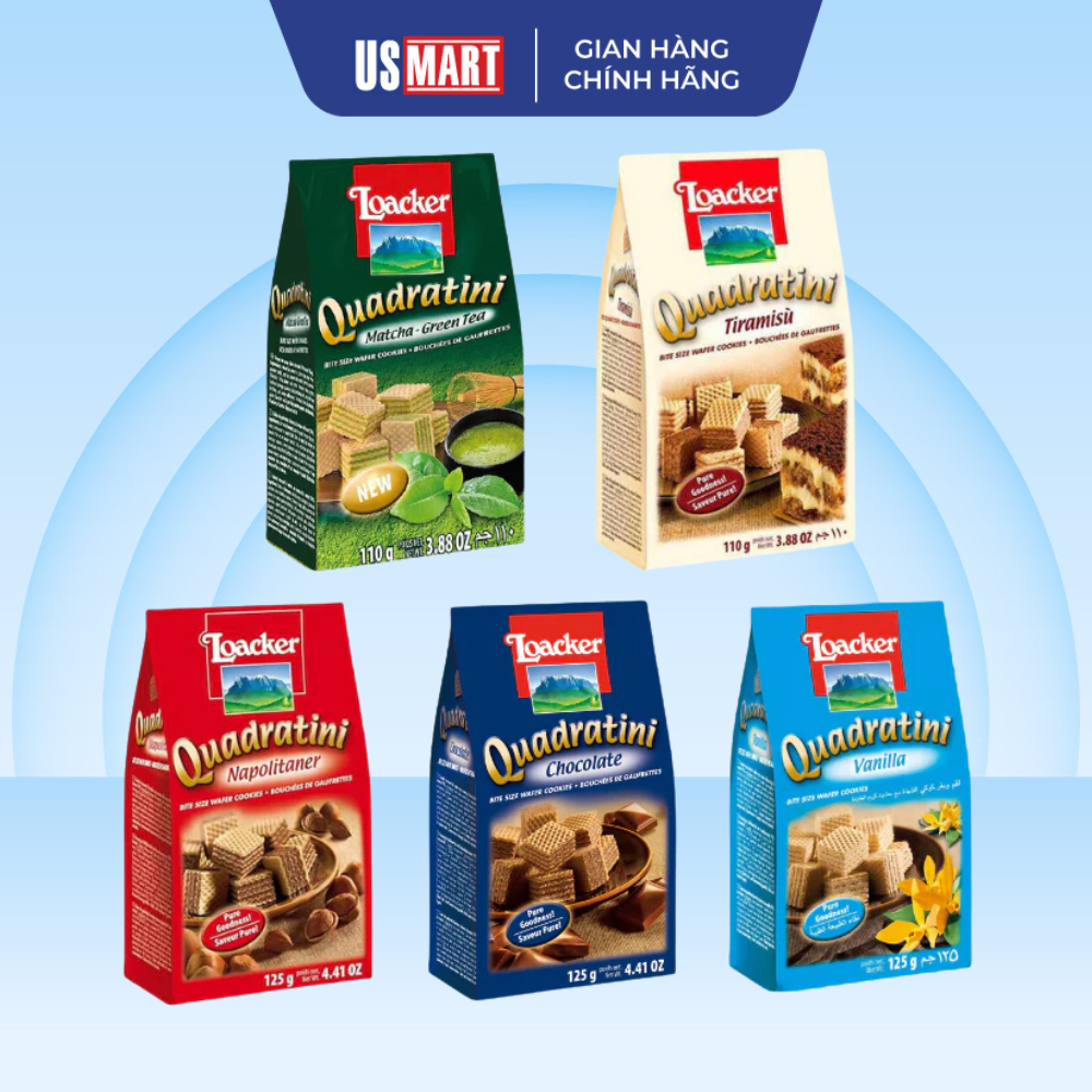 Bánh Xốp Quadratini Loacker 110g - 250g (Nhiều loại) | Shopee Việt Nam