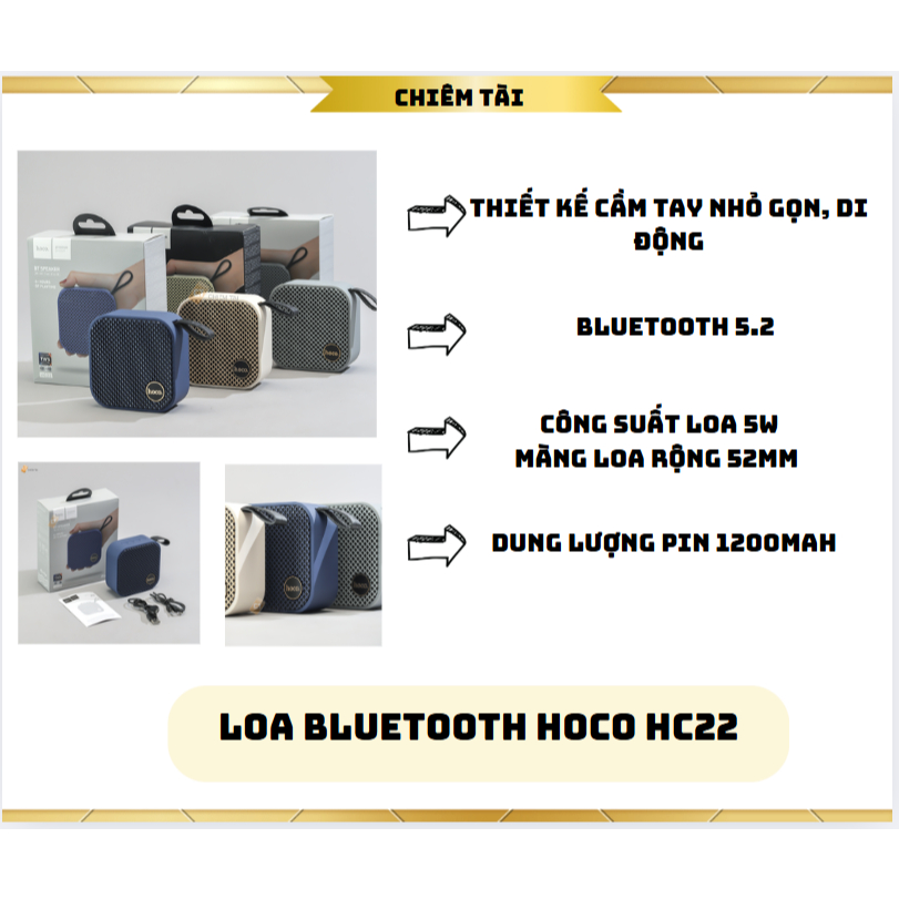 Loa Bluetooth Hoco HC22 dung lượng pin 1200mAh | Shopee Việt Nam