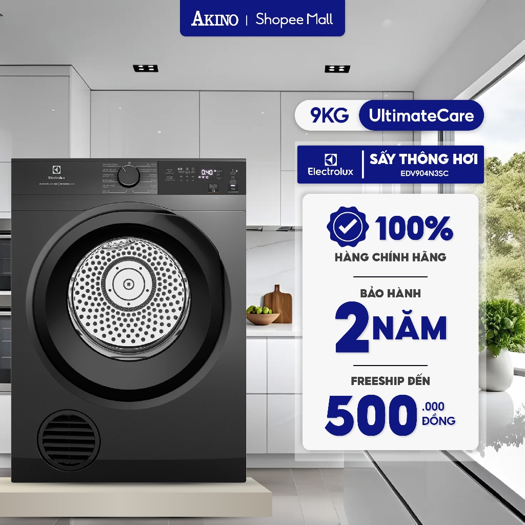 Máy sấy quần áo thông hơi Electrolux 9 kg EDV904N3SC - Bảo hành chính ...