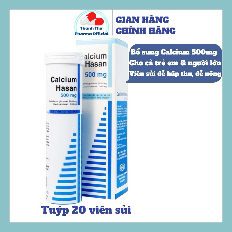 Viên sủi Canxi CALCIUM HASAN 500mg - Phòng và hỗ trợ thiếu Canxi, bệnh ...