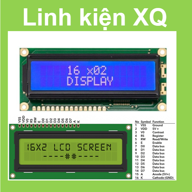 🛠️ Màn Hình LCD 1602 - Hiển Thị 16x2 Ký Tự, Tương Thích Arduino & Vi Điều Khiển | Shopee Việt Nam
