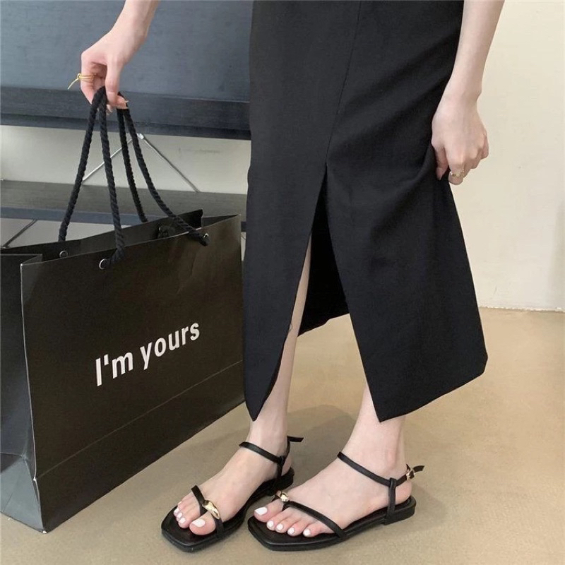 Sandal nữ sandal xỏ ngón đính khóa đế xịn mẫu mới S059 | Shopee Việt Nam