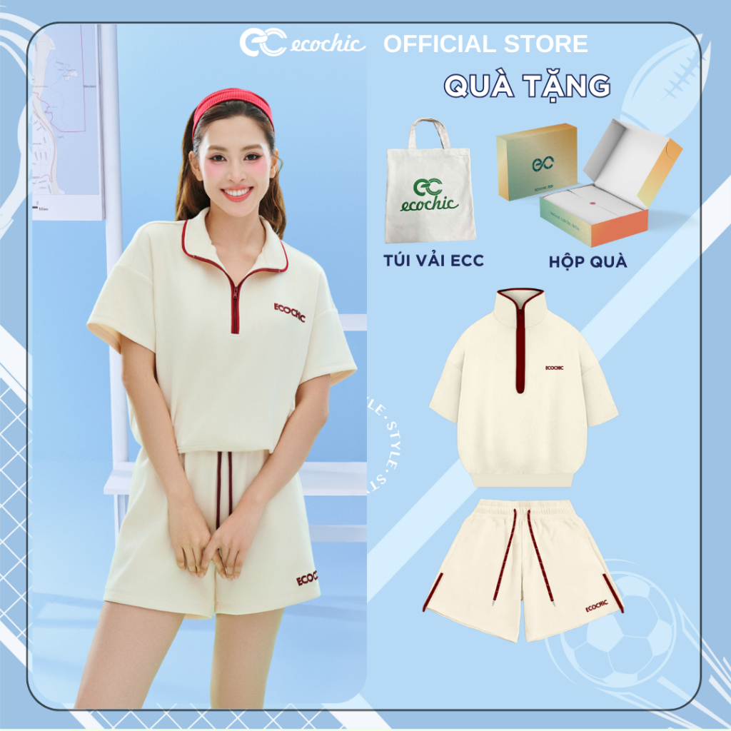 Set Bộ Đùi ECOCHIC ISA SUMMER SET Set Áo Cổ Cao Quần Đùi Khóa Xẻ Tà Cao ...