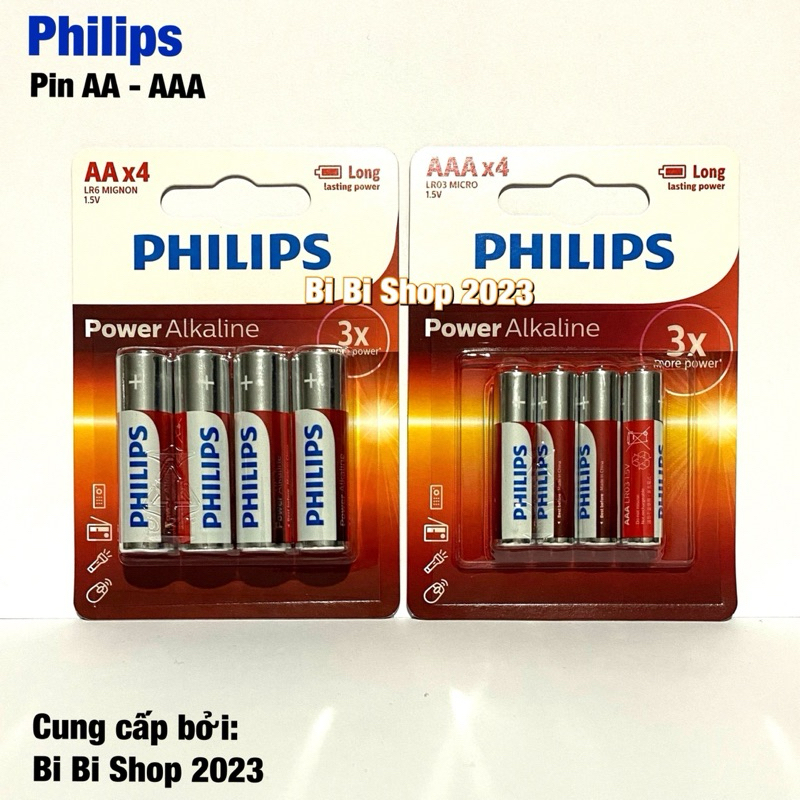 Pin AA / AAA Philips Alkaline 1.5V Siêu Bền Hàng Chính Hãng | Shopee ...