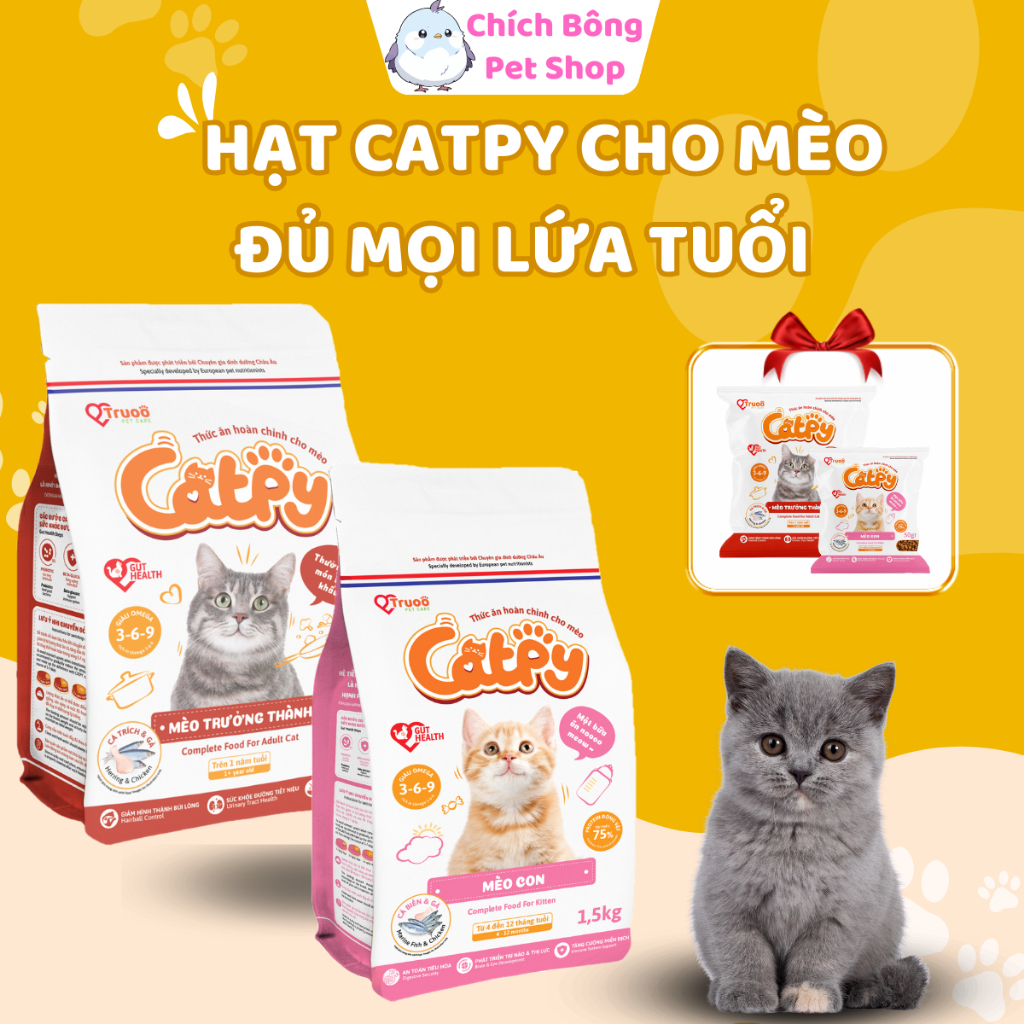 Thức Ăn Cho Mèo Con Catpy, Hạt Cho Mèo Mọi Lứa Tuổi Catpy,Tăng Cường ...